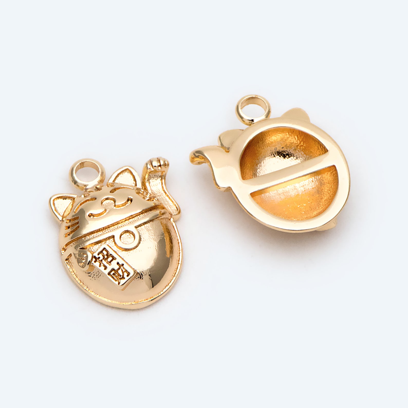 10pcs Gold Plated Brass Cat Charms Lucky Cat Maneki Neko - Etsy