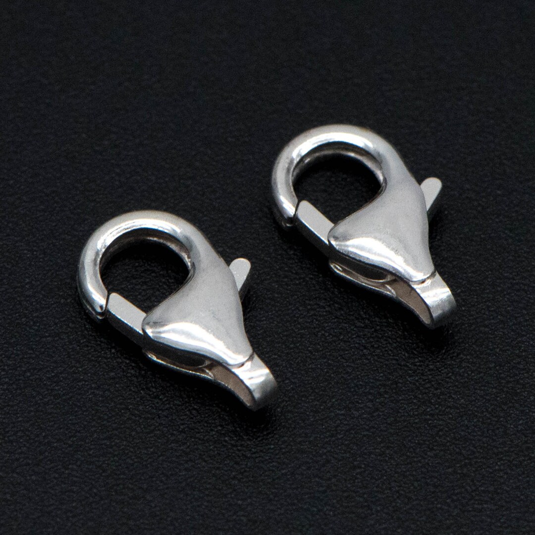10pcs Sterling Silver Lobster Clasps 9mm, Oval Teardrop 925 Silver ...