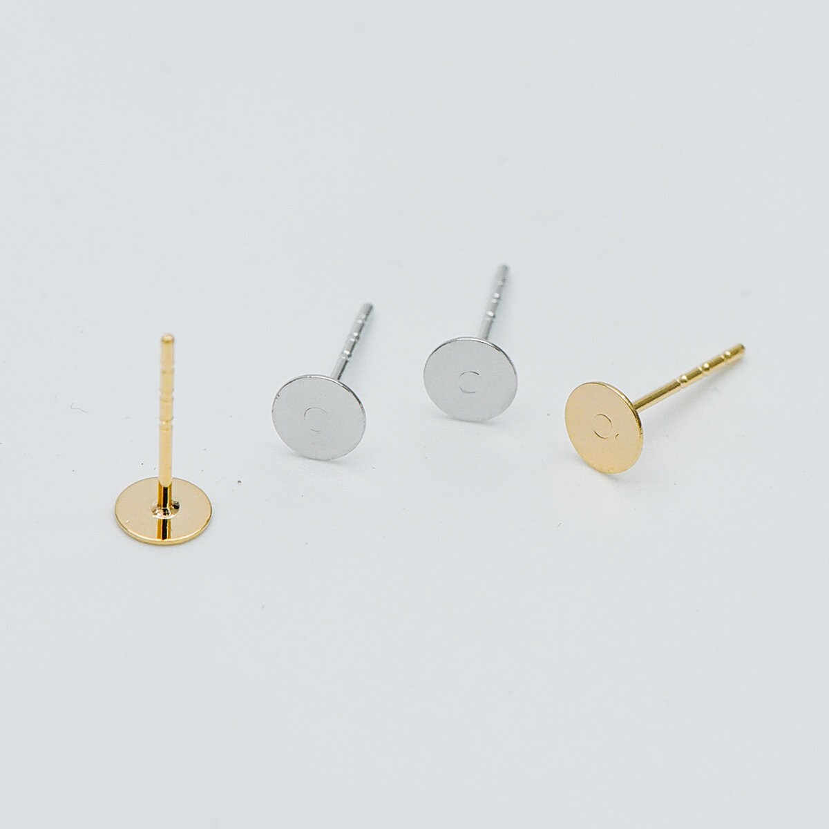 20pcs Gold/ Silver Ear Posts Gold/ Rhodium Plated Brass Stud | Etsy