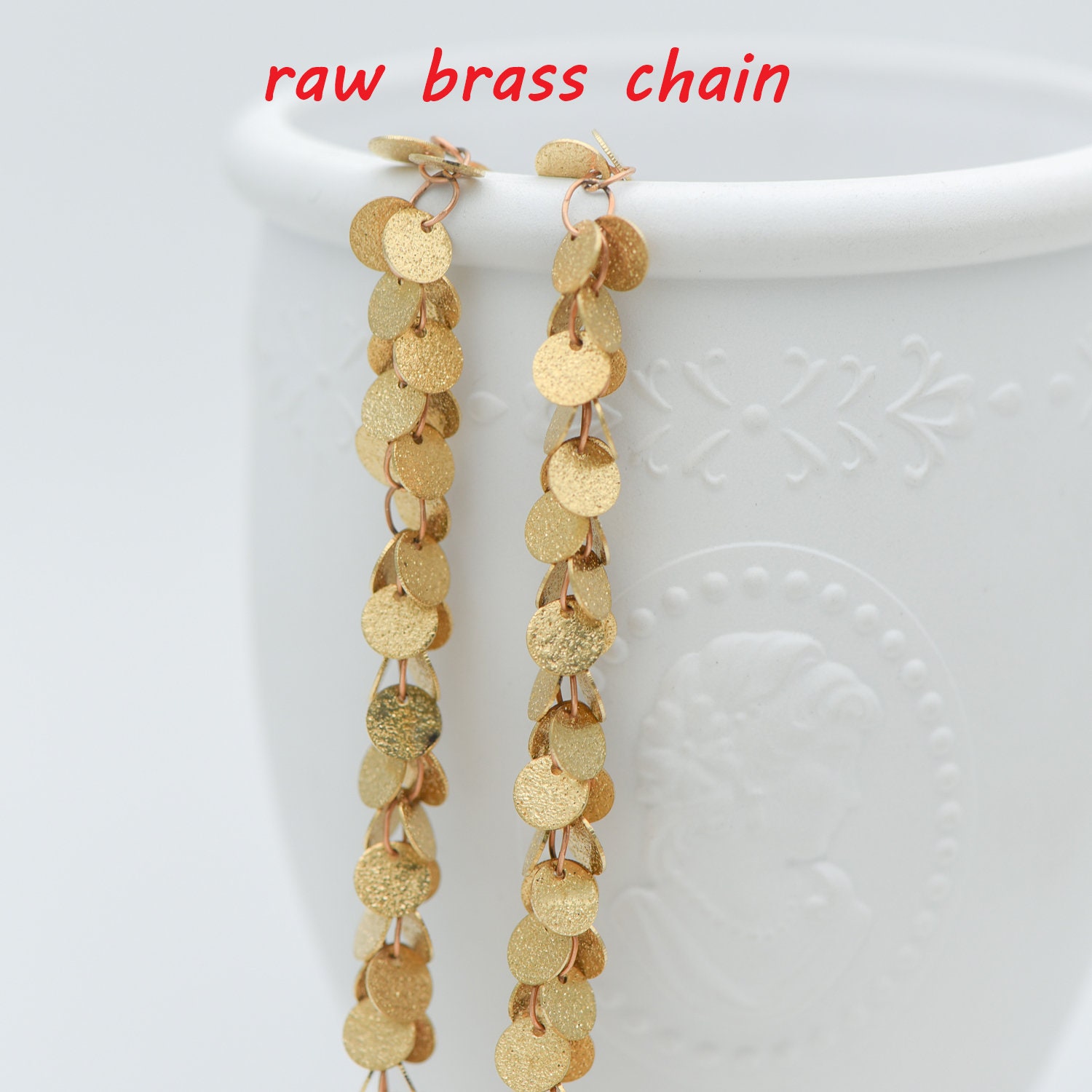 Raw Brass Disc Chain Unplated Chain With Round Disks 6mm - Etsy