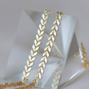 Gold Plated Brass Chevron Chain 6.5mm, Decorative Arrow Chain ...
