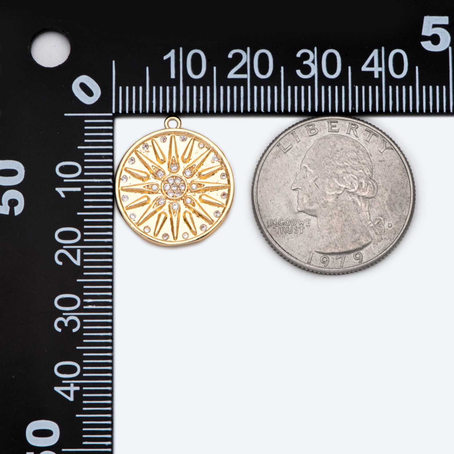 4pcs Gold Sun Disk Charms 20x18mm 18K Gold Plated Brass CZ - Etsy