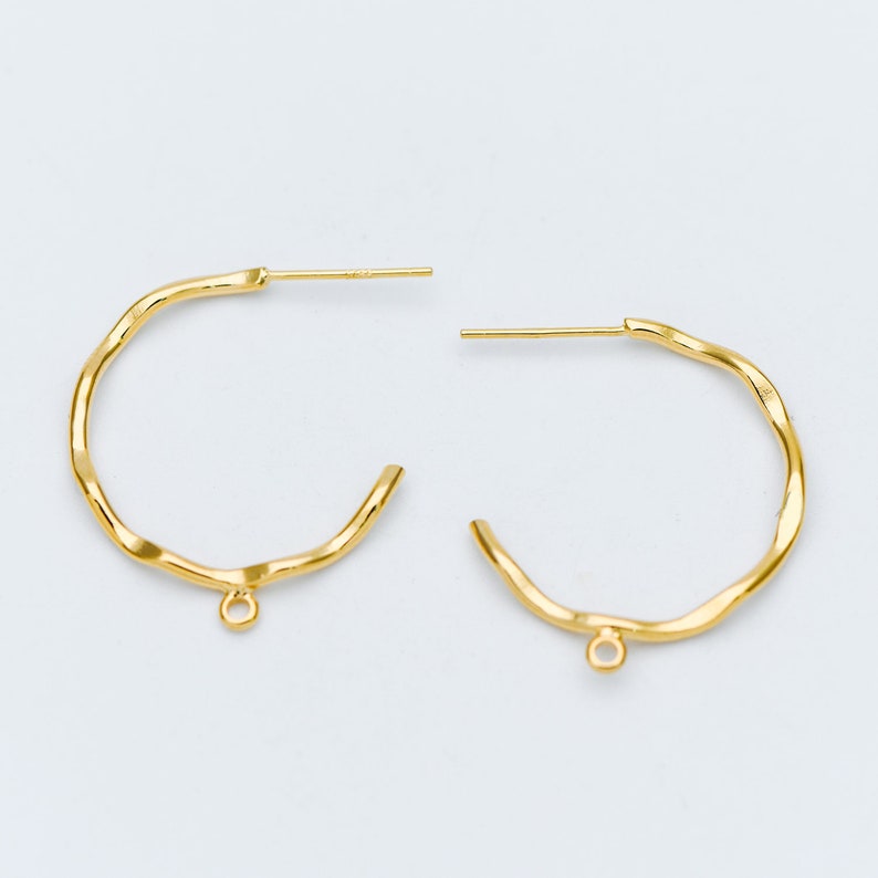 10pcs Gold/ Rhodium Plated Brass Earring Posts, Gold/ Silver Tone ...