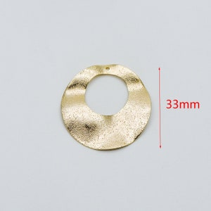 10pcs Gold Stardust Circle Disc Pendants 33mm, Gold Plated Brass Round ...
