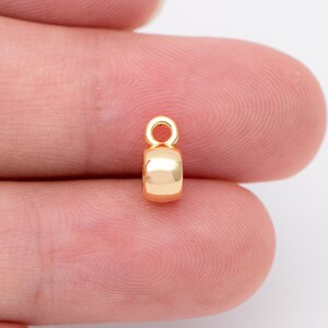 10pcs Gold Bail Beads, Bail Charm Holder Spacer With Loop, Tube Bails ...