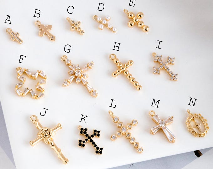 Dainty Gold Filled Cross Necklace, Mini Cross Charm, Gold Dainty Cross ...