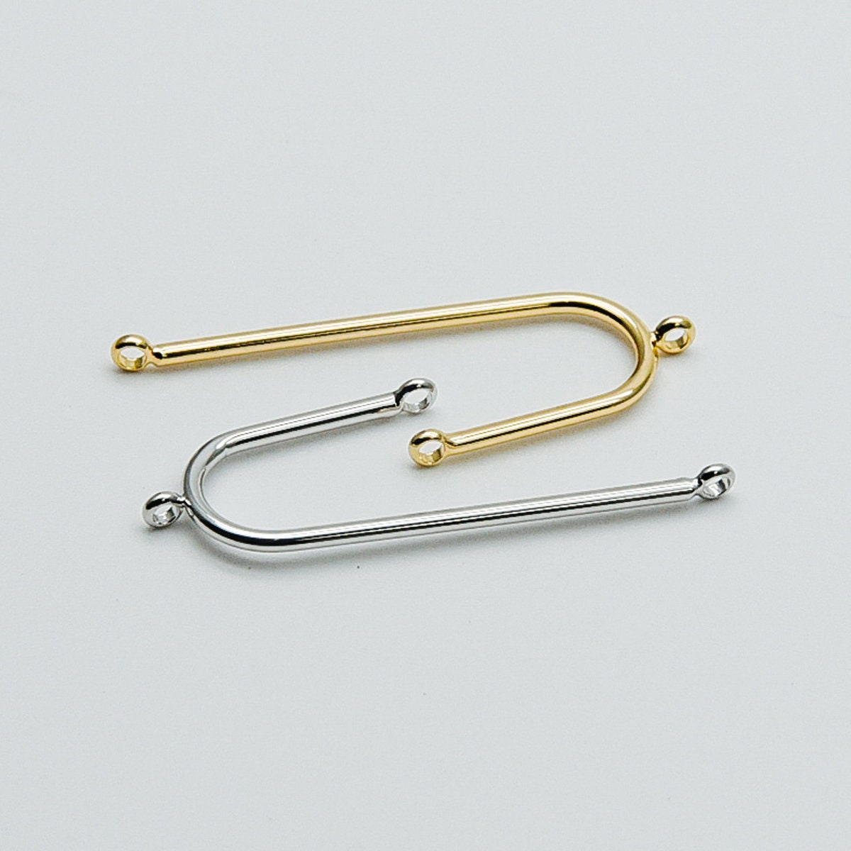 10pcs Gold/ Silver Tube Charm Connectors, Real Gold/ Rhodium Plated ...
