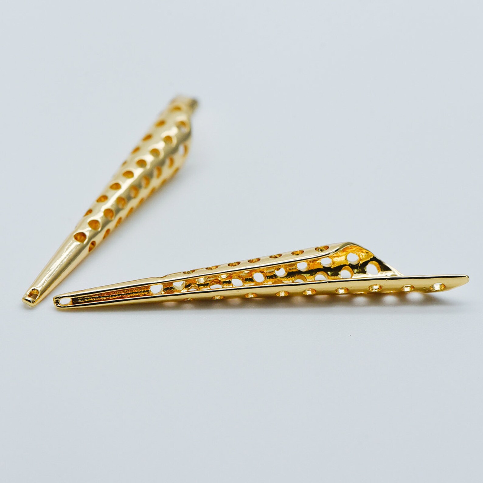 10pcs Gold Long Stick Charms 44x6mm Gold plated Brass Tube | Etsy