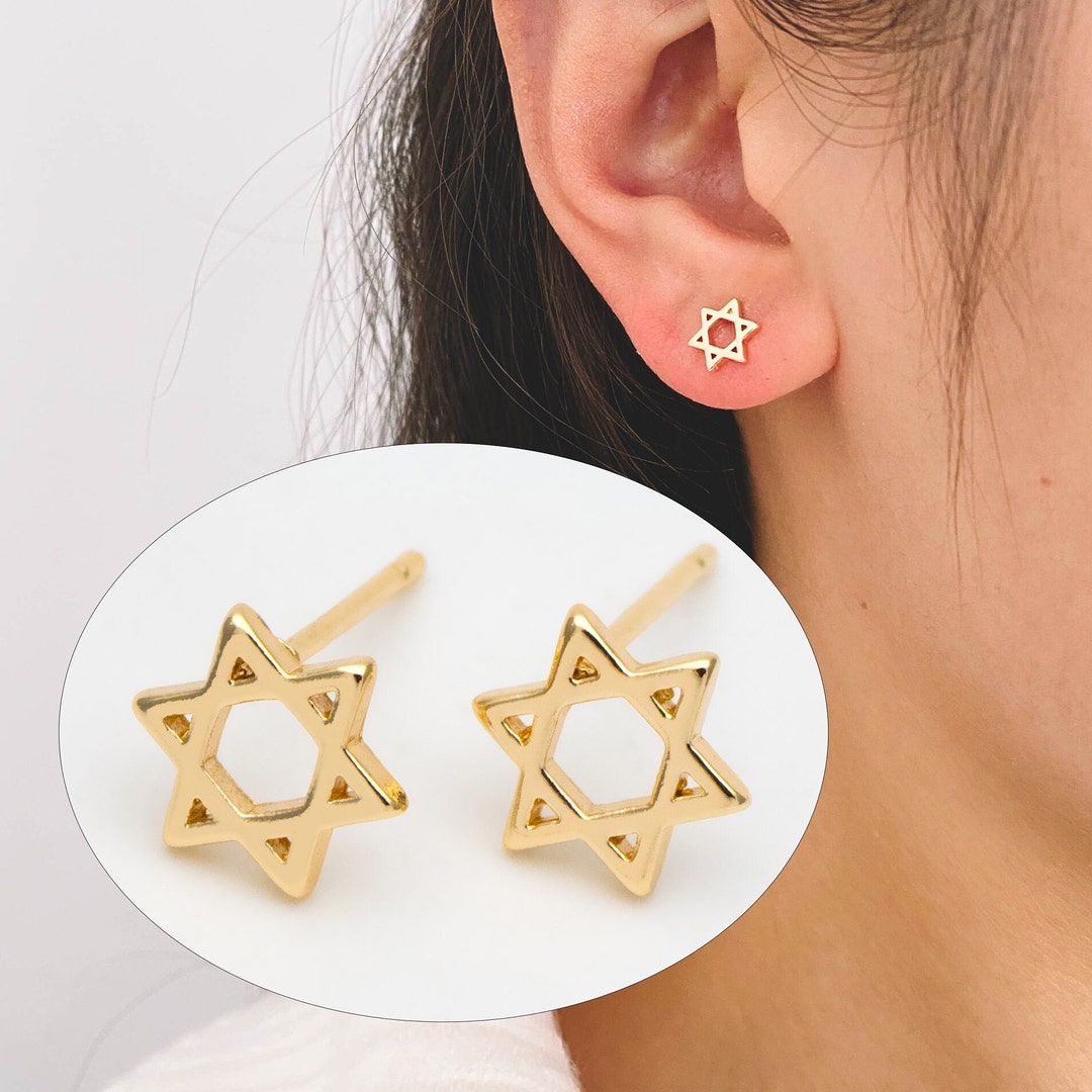 10pcs Gold Star Ear Posts Real Gold Plated Brass Geometric - Etsy