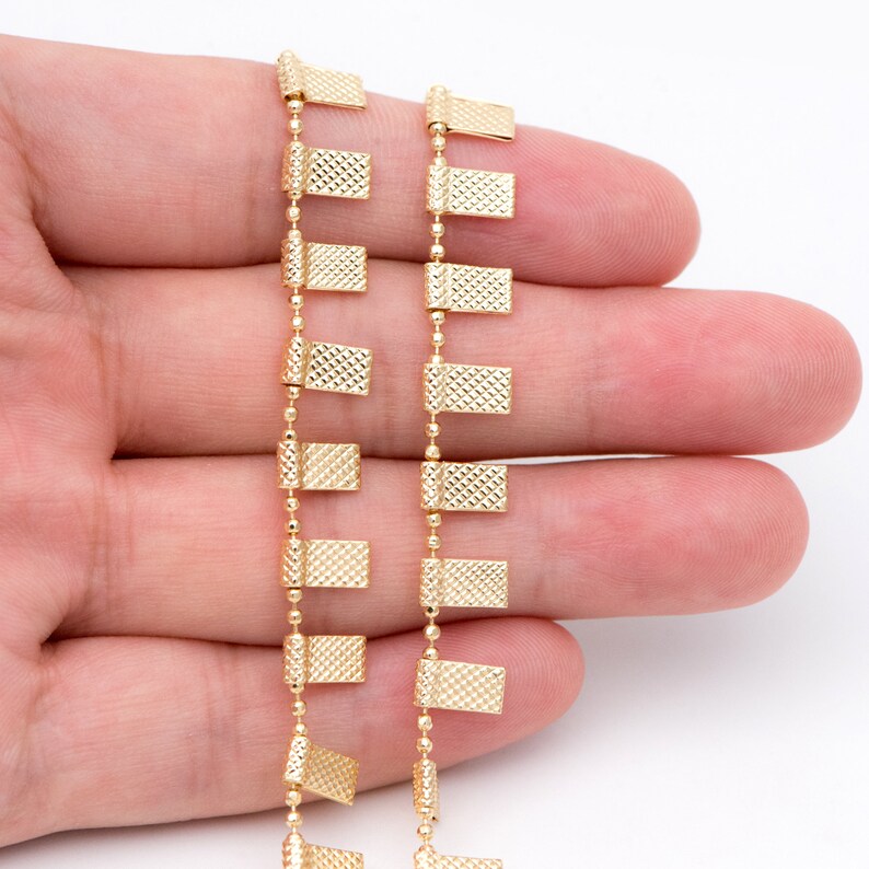 Gold Bar Charm Chains Rectangle Size 8x4mm Geometric - Etsy