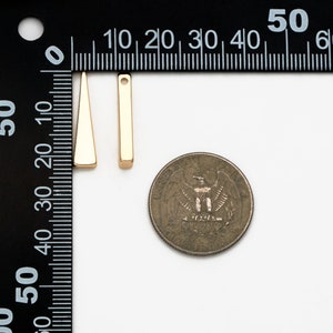 10pcs Gold Long Triangle Bar Charms 22mm, Gold Plated Brass Stick ...