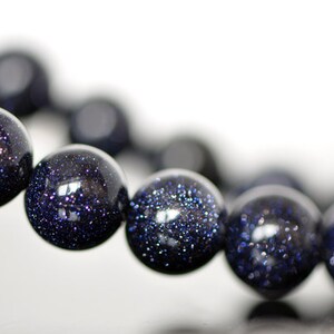 Smooth Round Blue Sand Natural Stone Beads 3/4/6/8/10/12mm Multi-size ...
