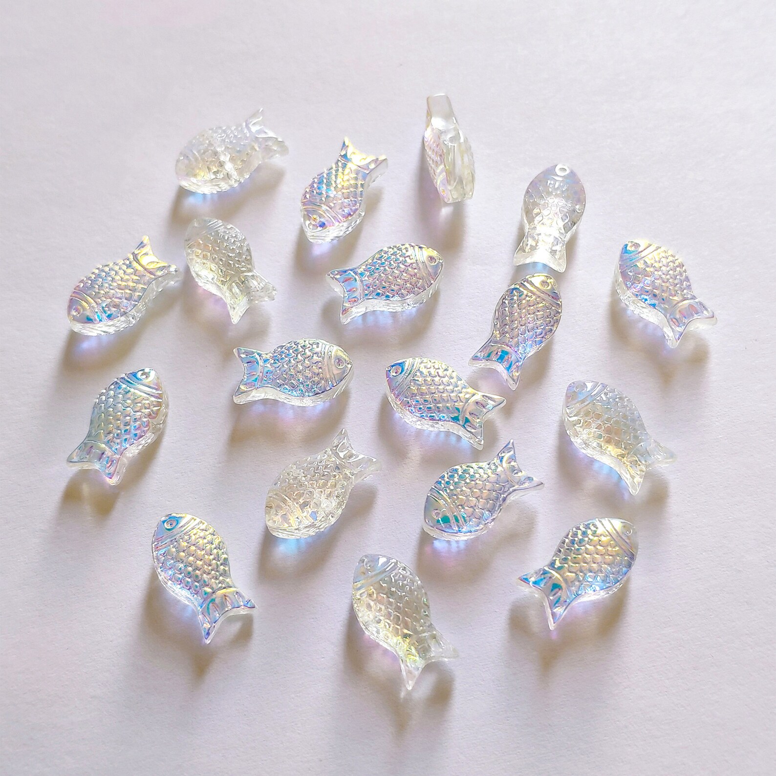 20pcs Crystal Fish Beads 15x8mm Glass Fish Charm Pendants - Etsy