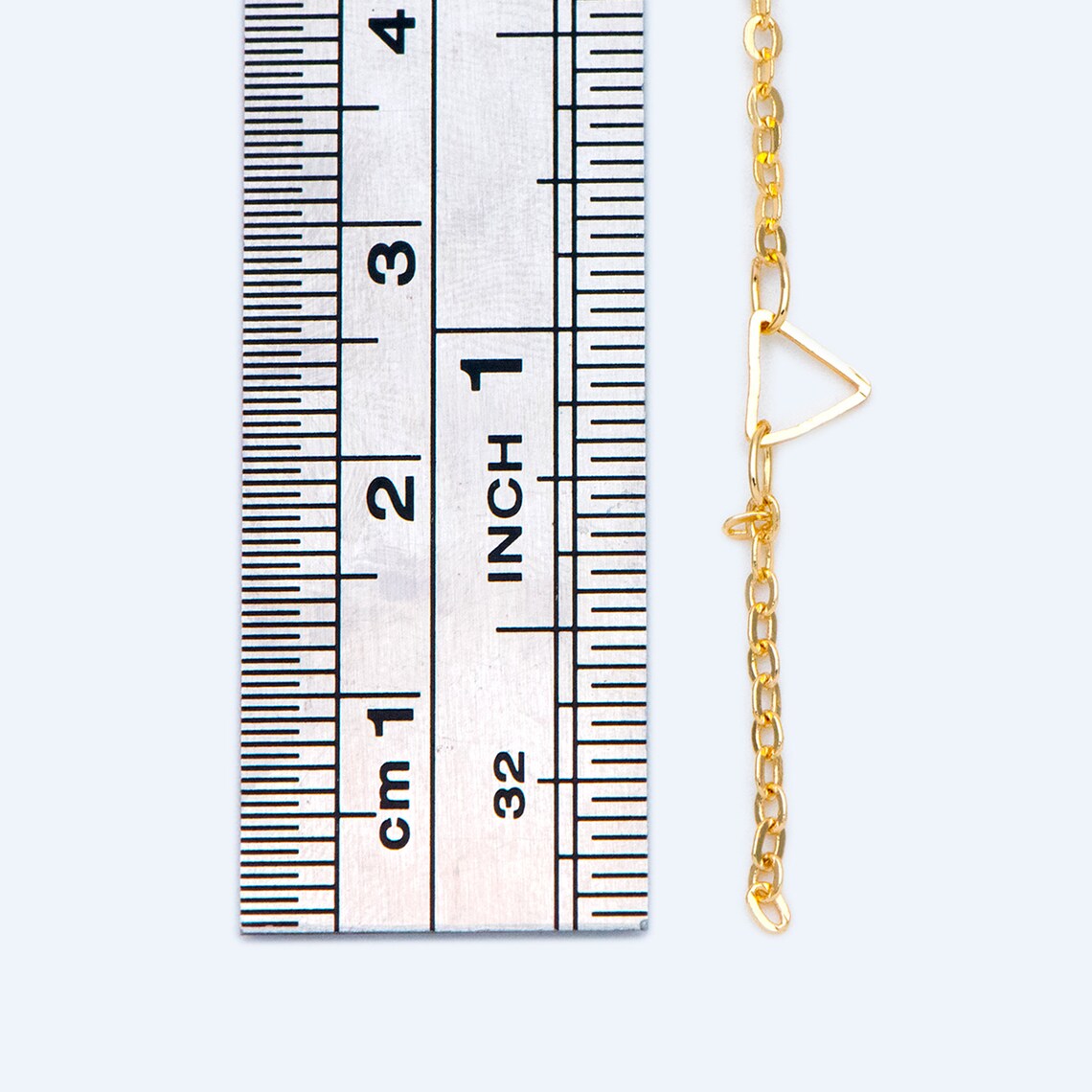 Gold Triangle Chain, 18K Real Gold Plated on Brass, DIY Geometric Chain ...