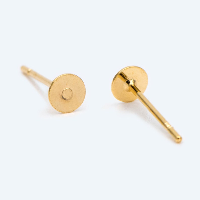 20pcs Gold/ Silver Ear Posts Gold/ Rhodium Plated Brass Stud - Etsy