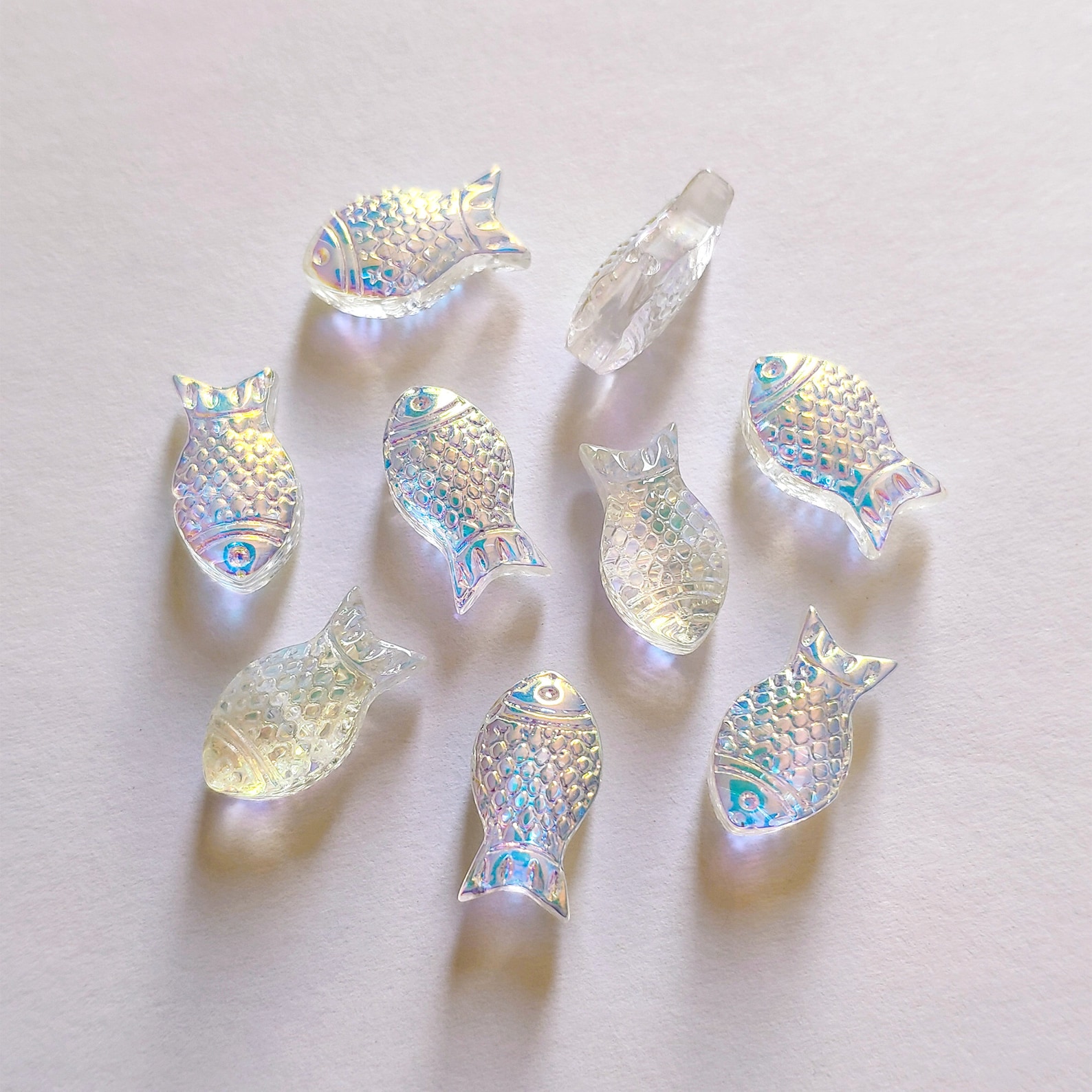 20pcs Crystal Fish Beads 15x8mm Glass Fish Charm Pendants - Etsy