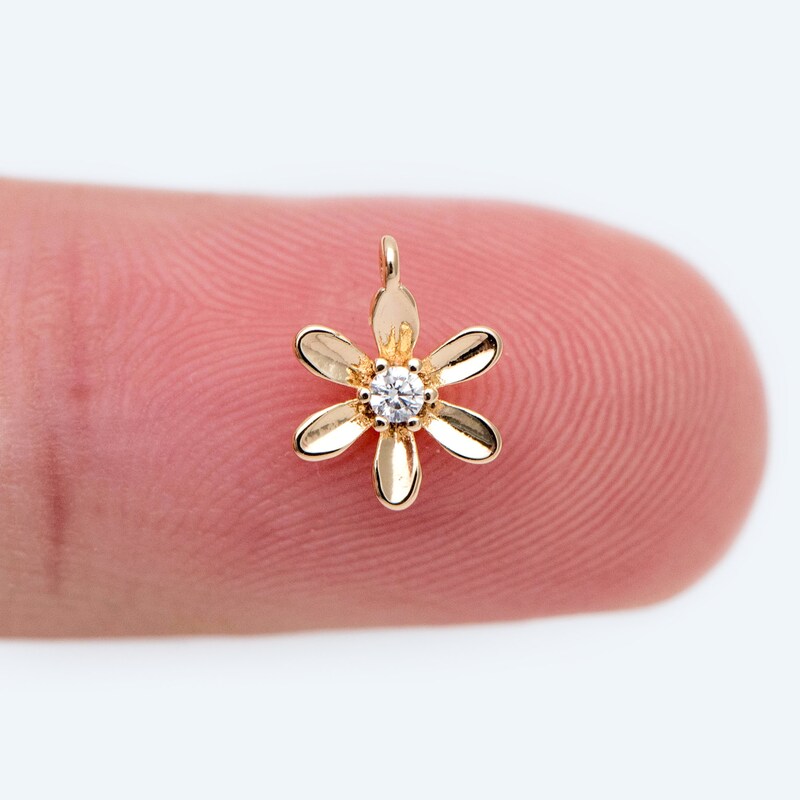 Gold Flower Charm - Etsy