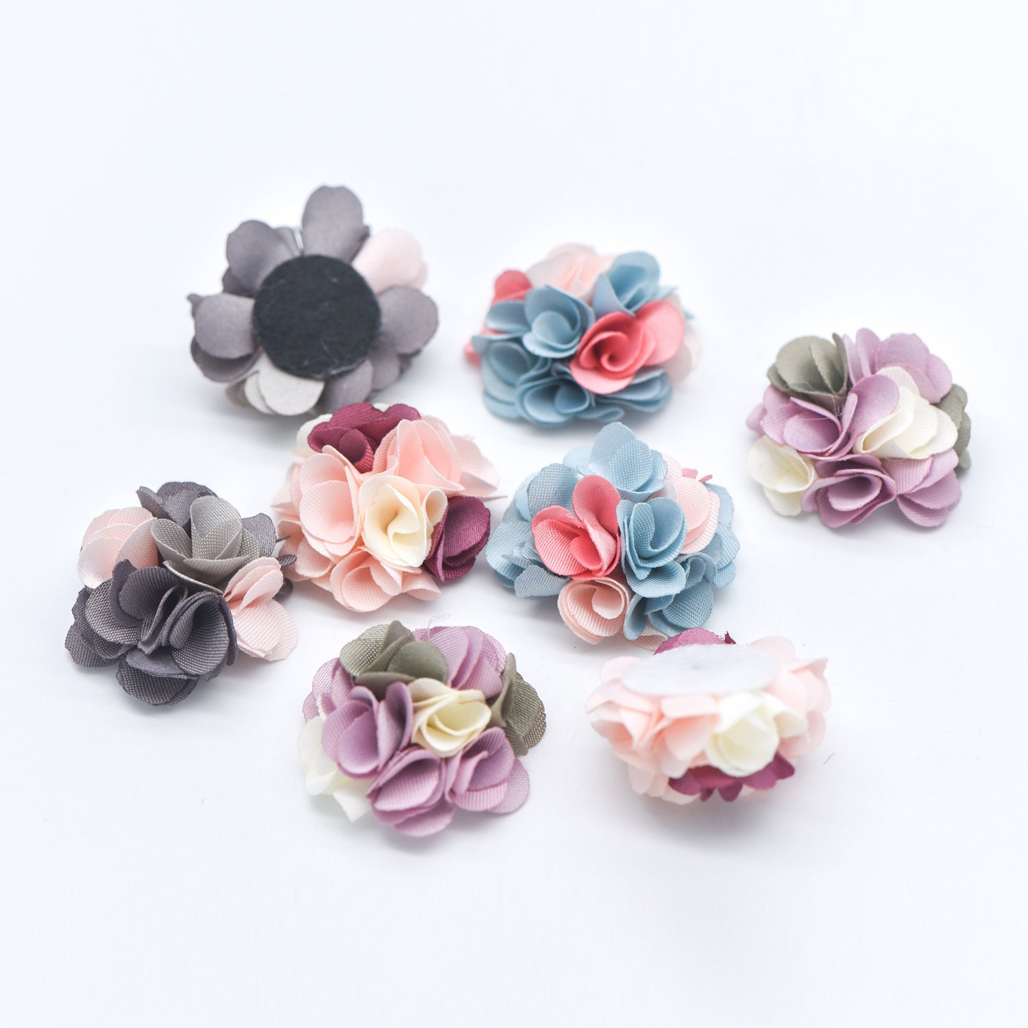 8pcs Handmade Fabric Flowers 30mm Craft DIY Brooch Flowers | Etsy