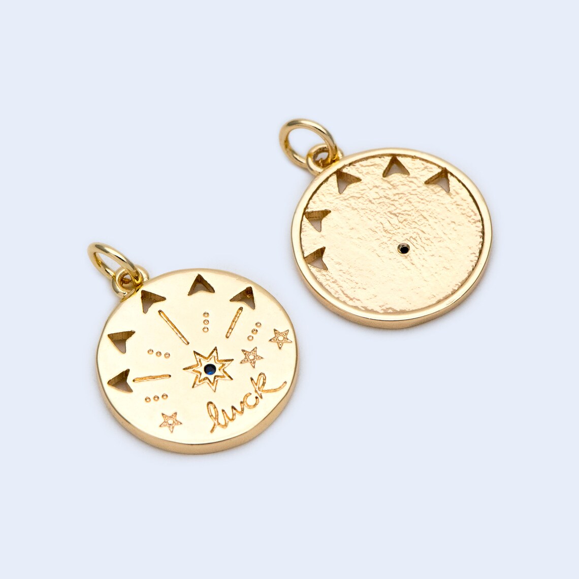 10pcs Gold Talisman Charm 16mm Lucky Charm Lucky Medallion - Etsy