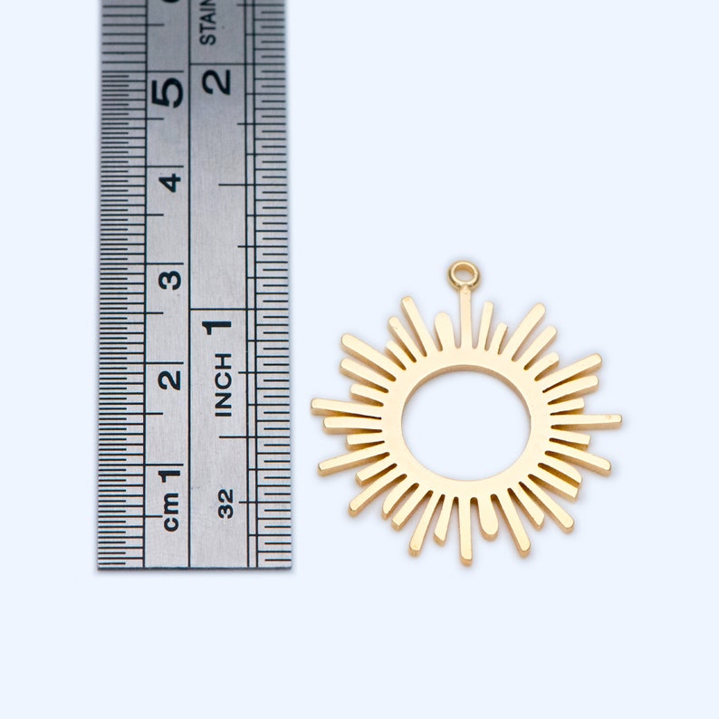 10pcs Gold Round Sun Charms 30x27mm 18K Gold Plated Brass - Etsy
