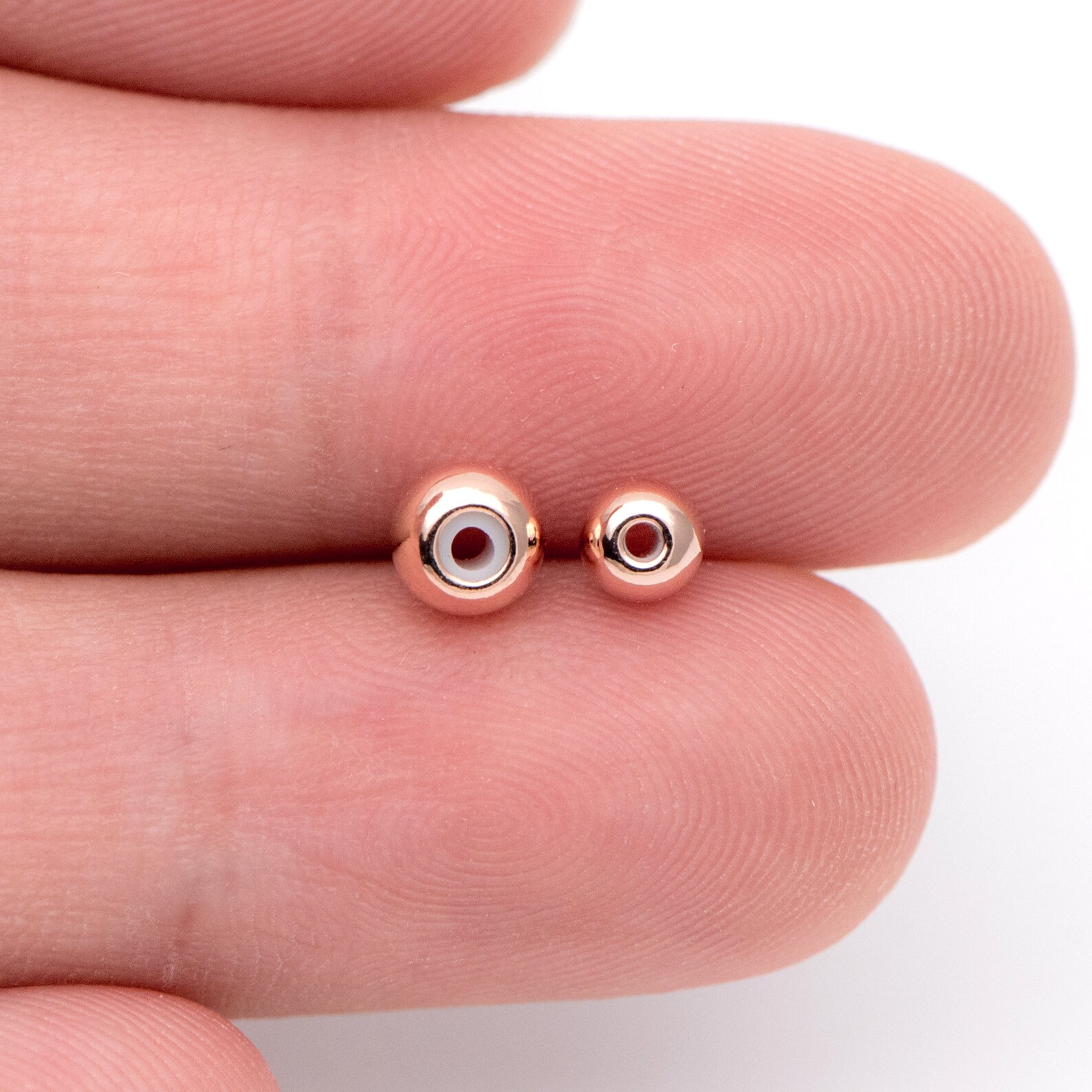 20pcs Round Rubber Stopper Beads 4/ 5mm Rose Gold Plated - Etsy