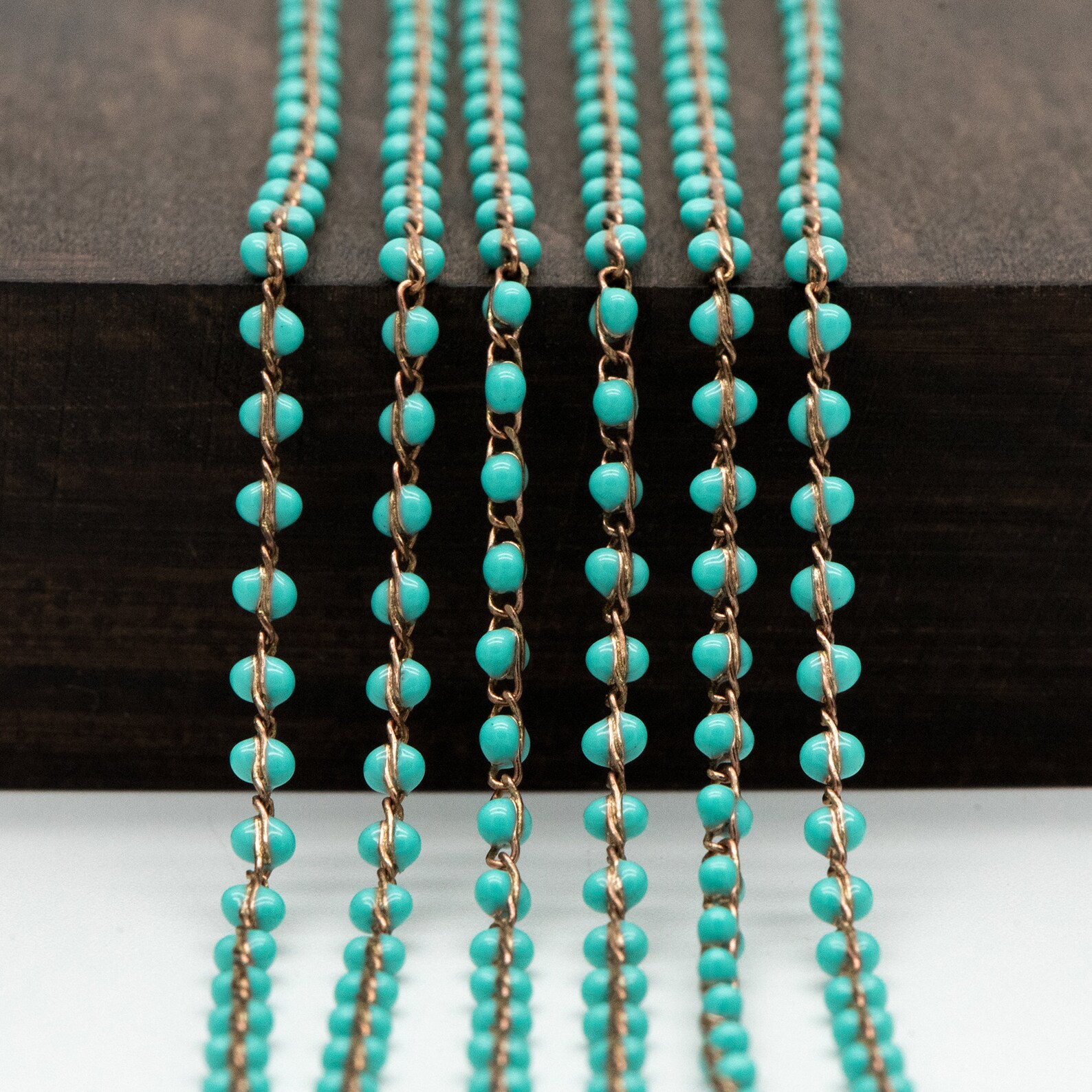 Green Enamel Brass Chain 2.5mm Thin, Unplated Brass Designer Chains (# ...