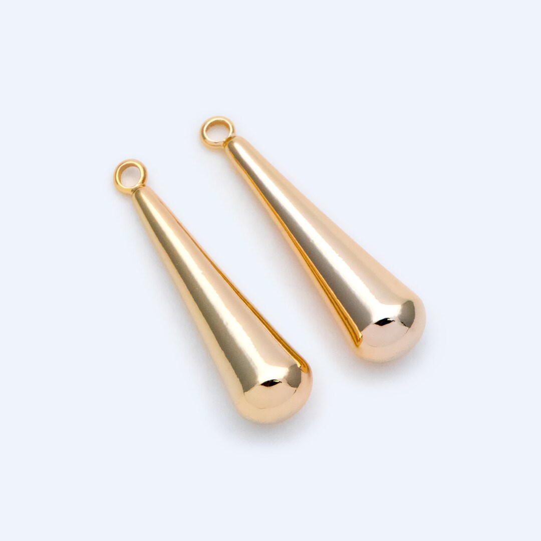 10pcs Gold/ Silver Teardrop Charm 23x6mm, Earring Drop Charm, Water ...