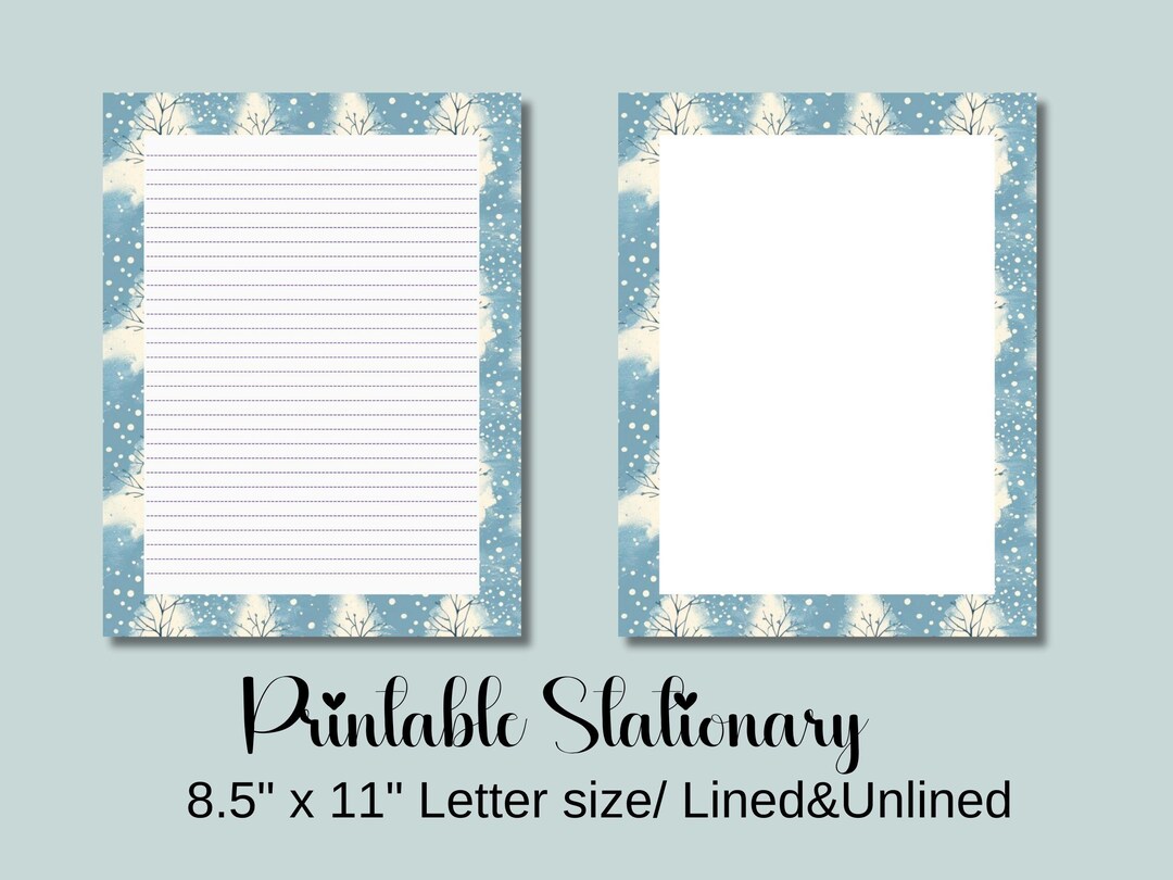 6 Pack Printable Winter Stationary Pack - Etsy