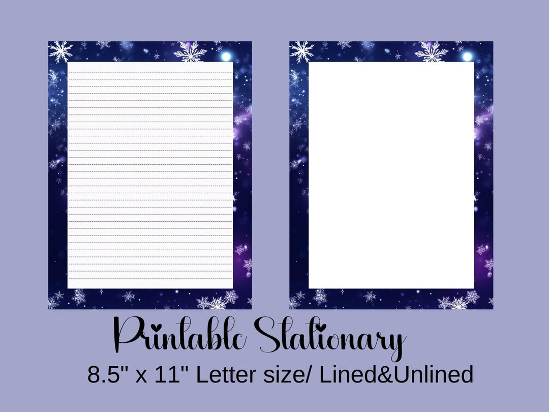 6 Pack Printable Winter Stationary Pack - Etsy