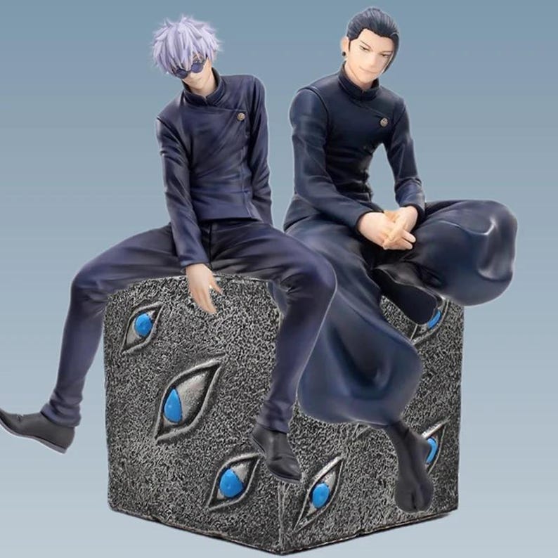 Satoru Gojo Statue Jujutsu Kaisen Figure Geto Suguru Sitting Posture ...