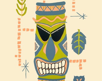 Tiki art print | Etsy