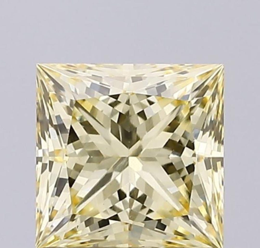 1 CT Princess Cut Yellow Diamond, Yellow Lab Grown Diamond, Princess ...