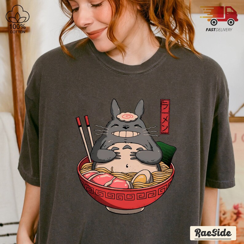 Vintage Totoro Ramen Shirt, Studio Ghibli Shirt, Ghibli Fans Shirt, No Face, Spirited, Ponyo ...