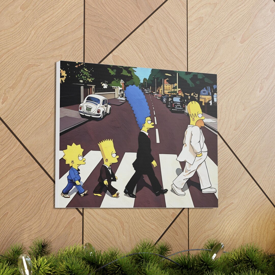 Canva Art Simpsons House Warming Gift for Friend Unique Simpsons Fans ...