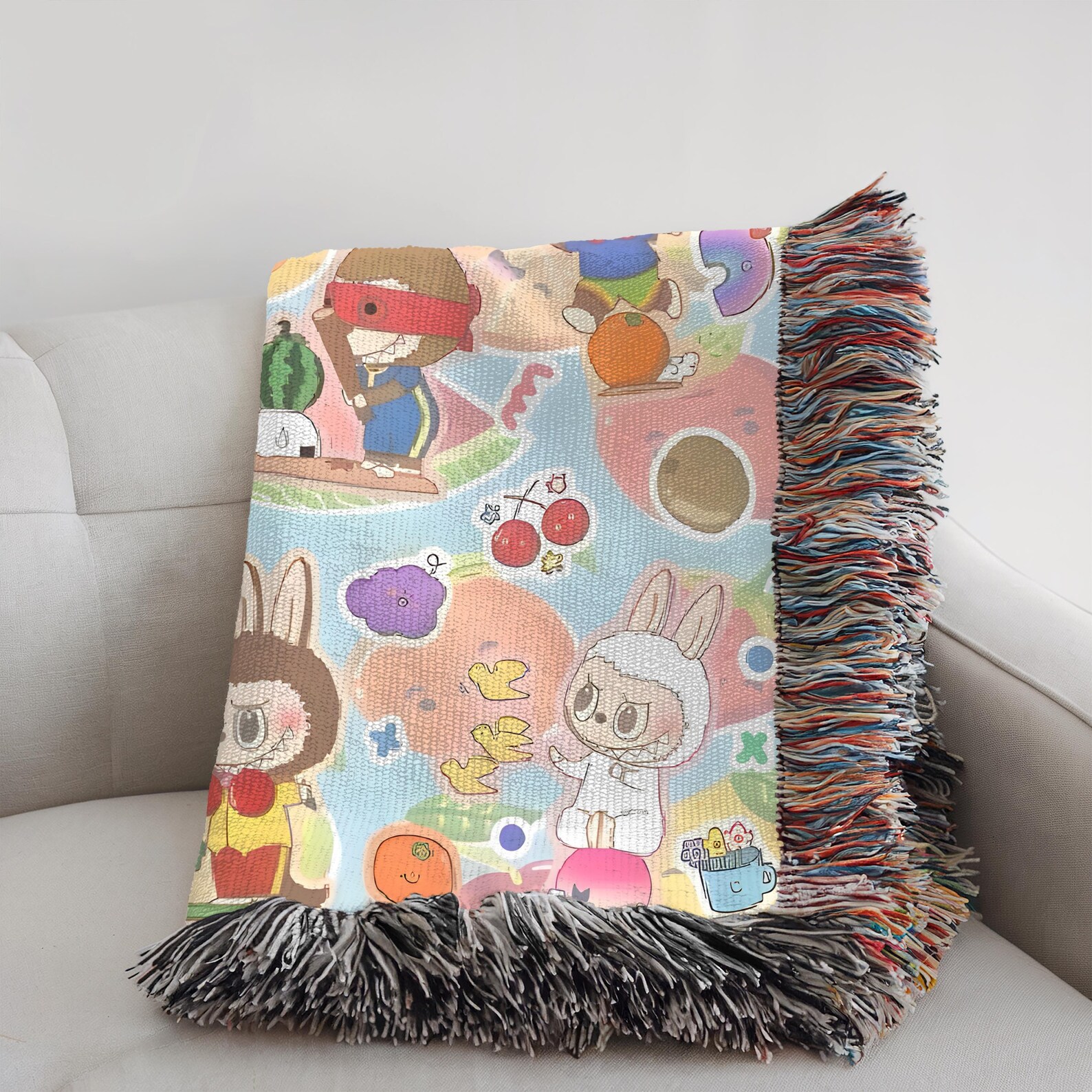 Labubu Tapestry Woven Fan Blanket Merch Housewarming Gift for ...