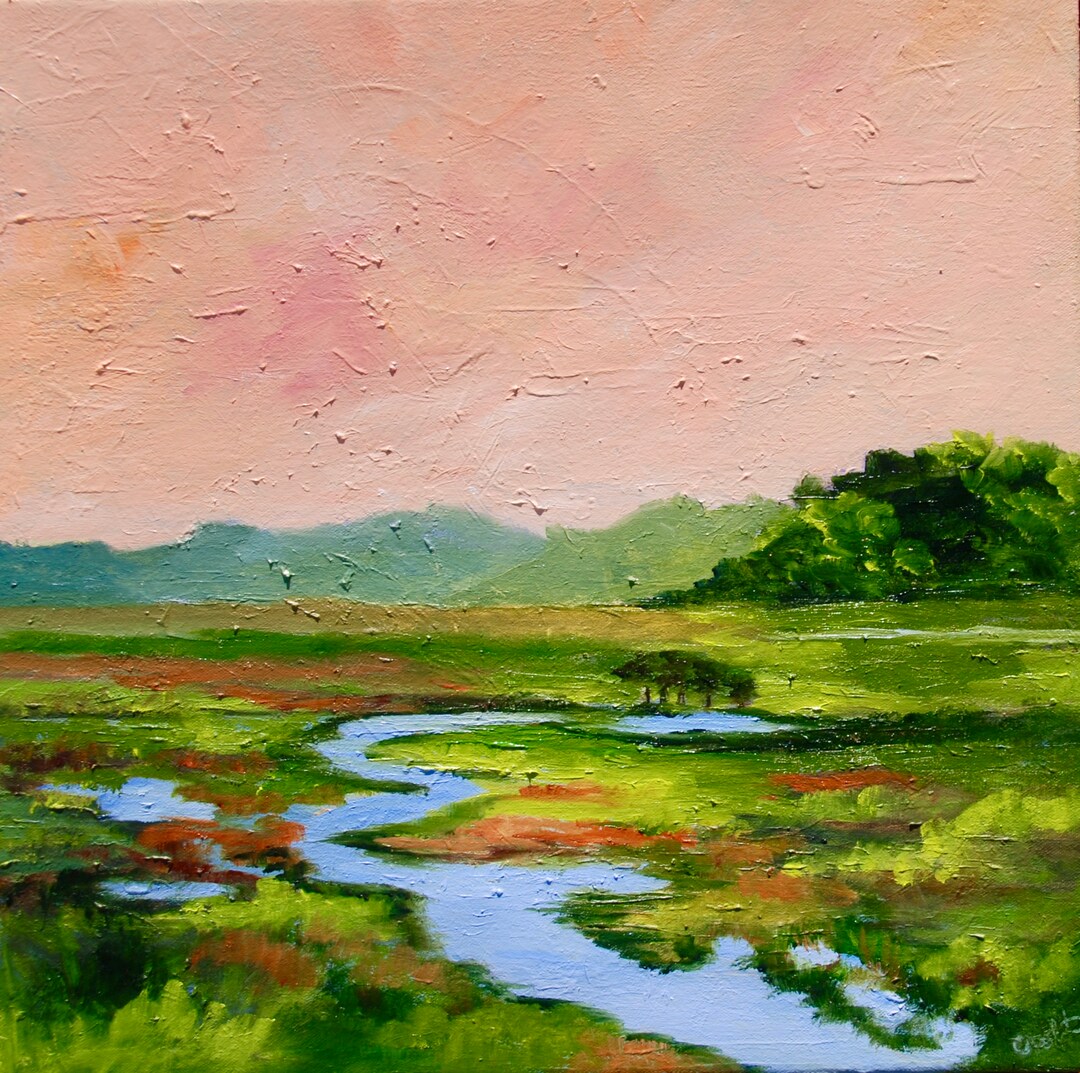 PRINT Many Sizes of Marsh Painting From Original Impressionist Oil ...