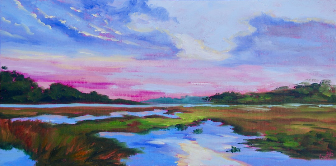 PRINT Many Sizes of Marsh Painting From Original Impressionist Oil ...