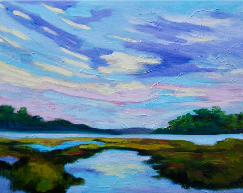 Giclee Many Sizes Marsh Bald Head Island NC Canvas Print of Original ...