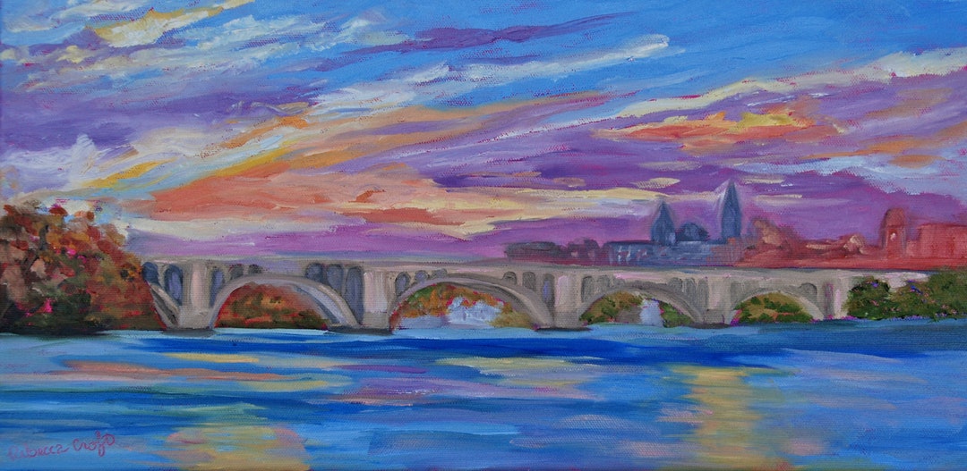 PRINT Many Sizes of Georgetown From Original Impressionist Oil Painting ...