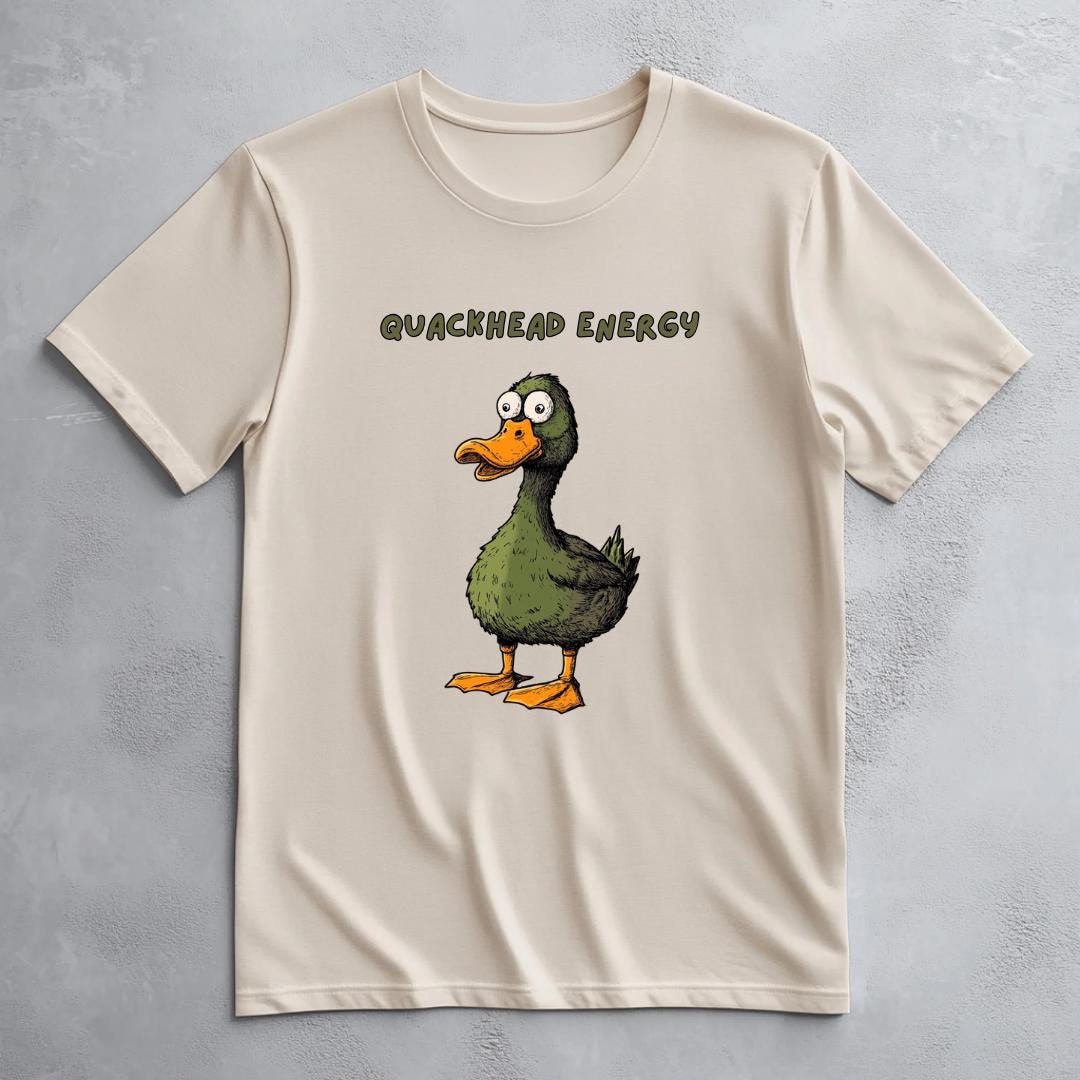 Quackhead Energy, Funny Crazy Duck Shirt, Silly Animal Humor Tee ...