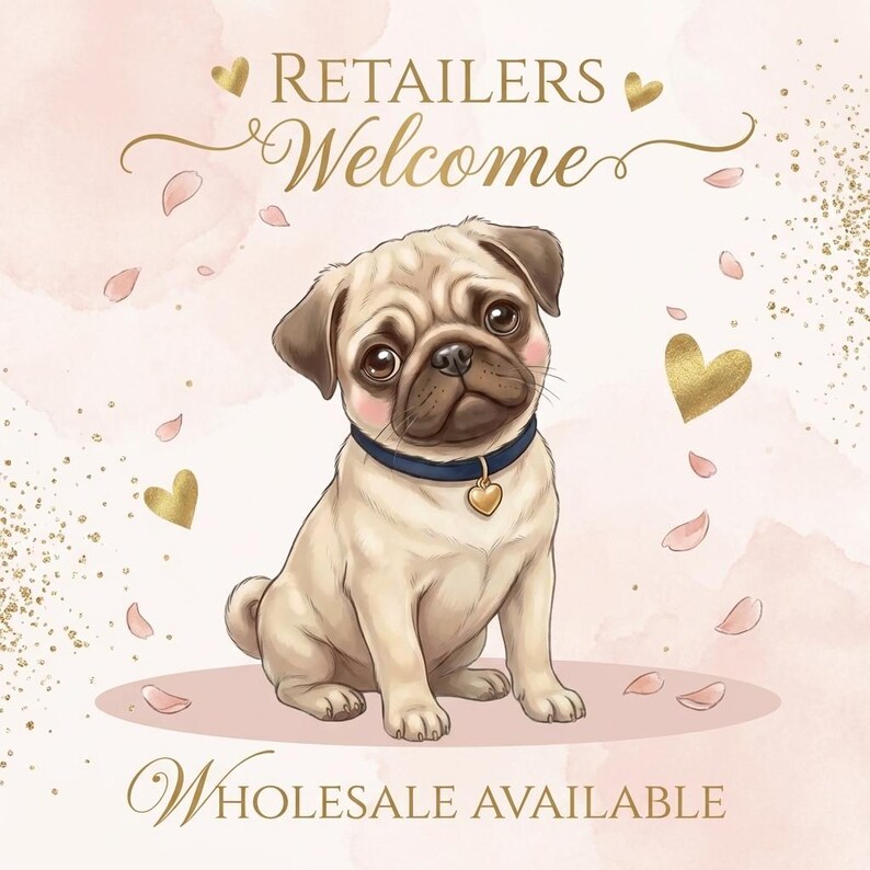 Pug Dog Thinking of You Card – Encouragement Lantern Support Greeting ...