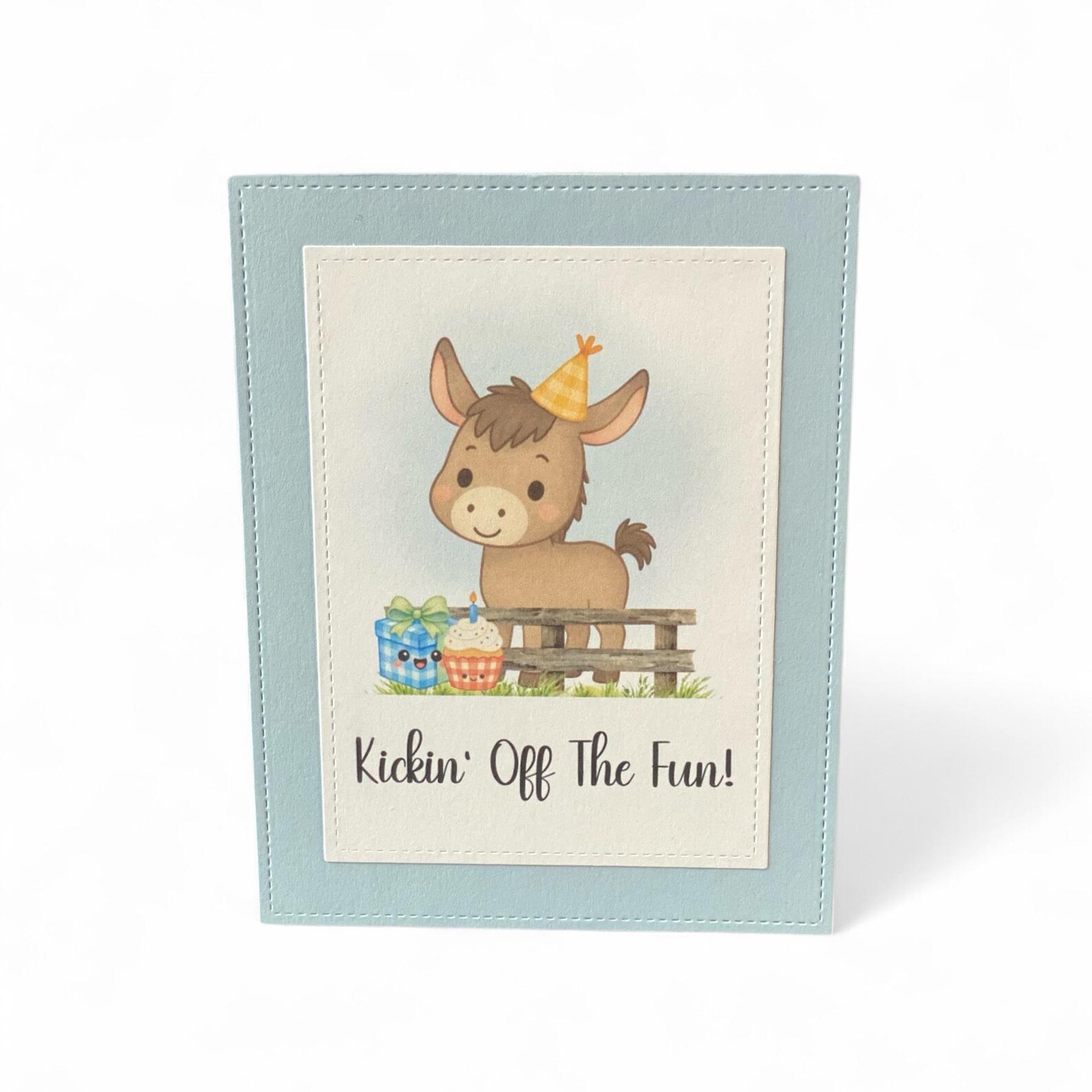 Donkey Birthday Card: Handmade Farm Animal Party Card - Etsy
