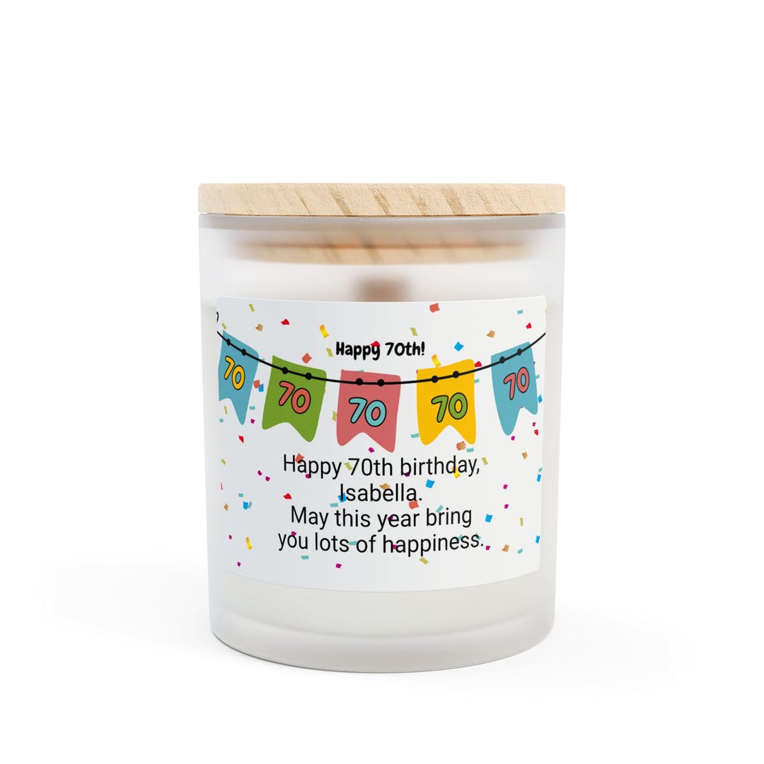 Personalized 70th Birthday Candle, 60th Birthday Gift, Celebration ...
