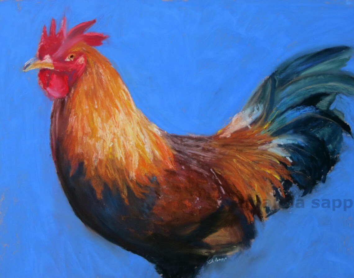 Rooster Pastel Art Print of Original Pastel Painting - Etsy