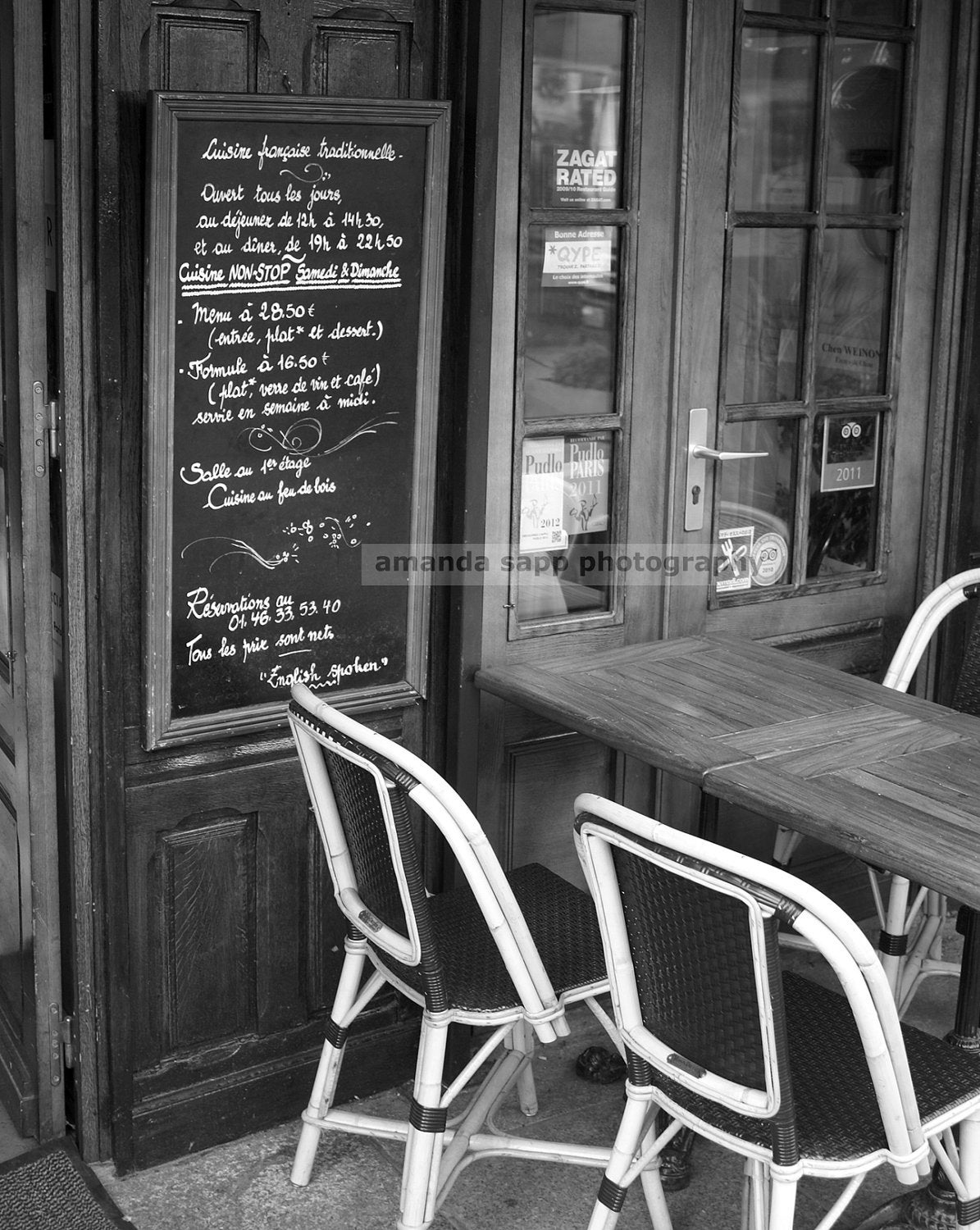 Cafe on Rue Cler Paris Cafe Black and White Photograph - Etsy