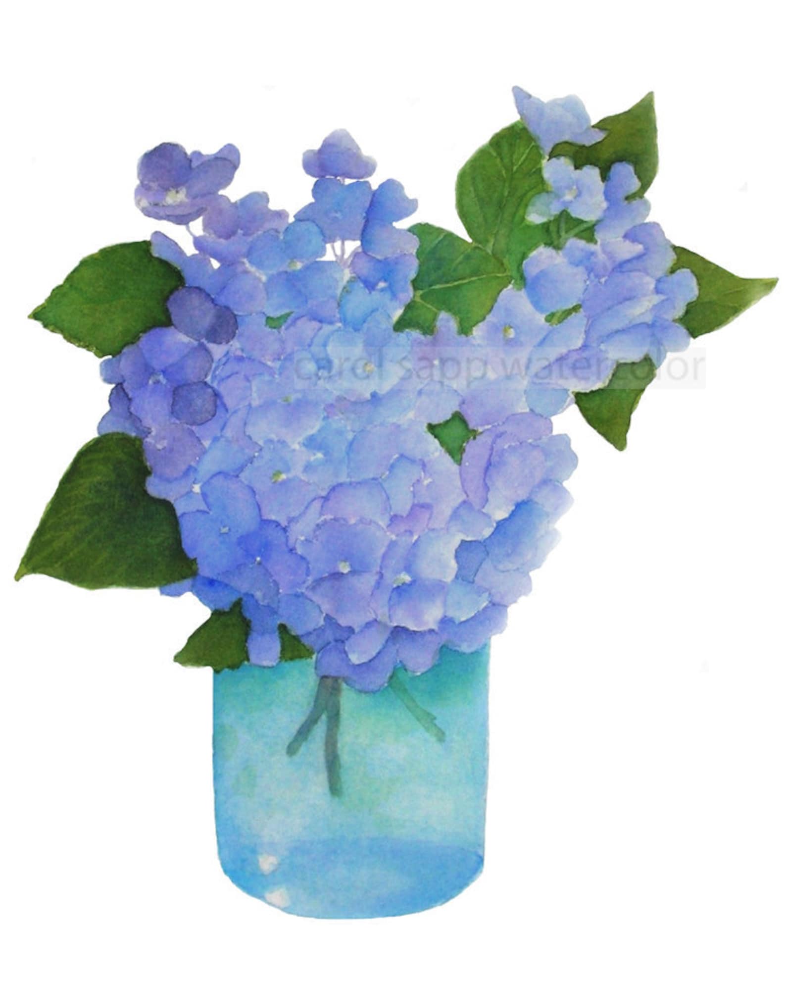 Hydrangeas Watercolor-hydrangea Painting-hydrangea Bouquet-bouquet ...
