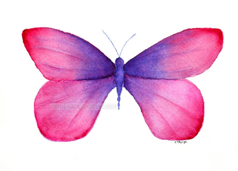 Pink Butterfly Painting-pink Purple Butterfly-butterfly Art-butterfly ...