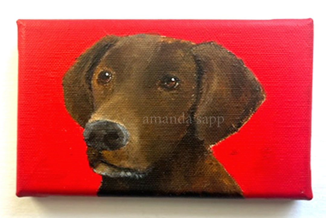 Chocolate Lab Painting-chocolate Lab Art-original Acrylic Painting on ...
