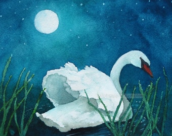 Swan print - Etsy