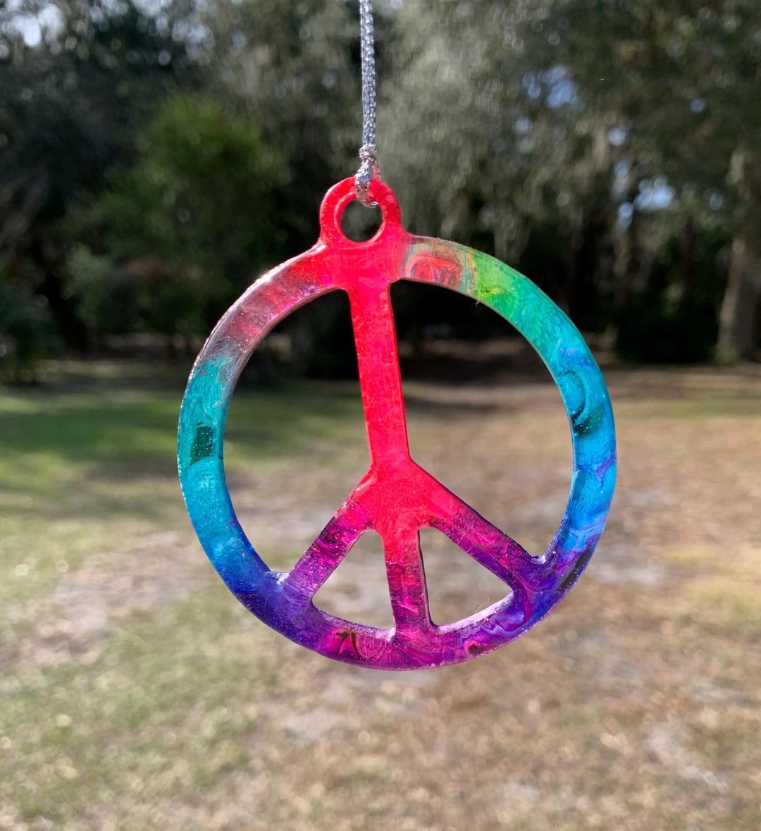Rainbow Peace Sign Ornament Decoration Wall Hanging Home Decor - Etsy
